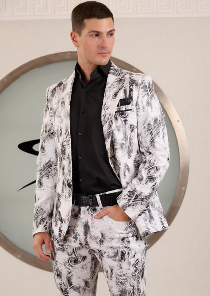 White Black Paisley 2-Pcs Suit – MONDO Menswear