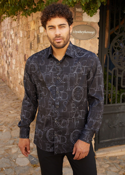 Black Letters Silky Shirt – MONDO Menswear