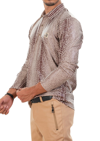 Brown Alligator Tech Long Sleeve Polo – MONDO Menswear