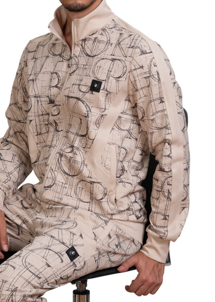 Beige Letters 2-pcs Tracksuit – MONDO Menswear