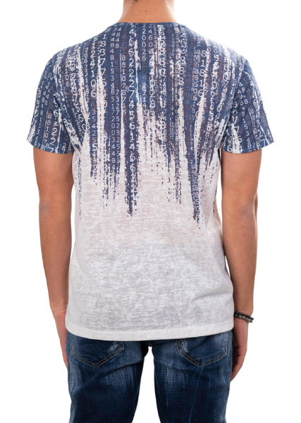 Navy Degraded Matrix Linen Tee – MONDO Menswear